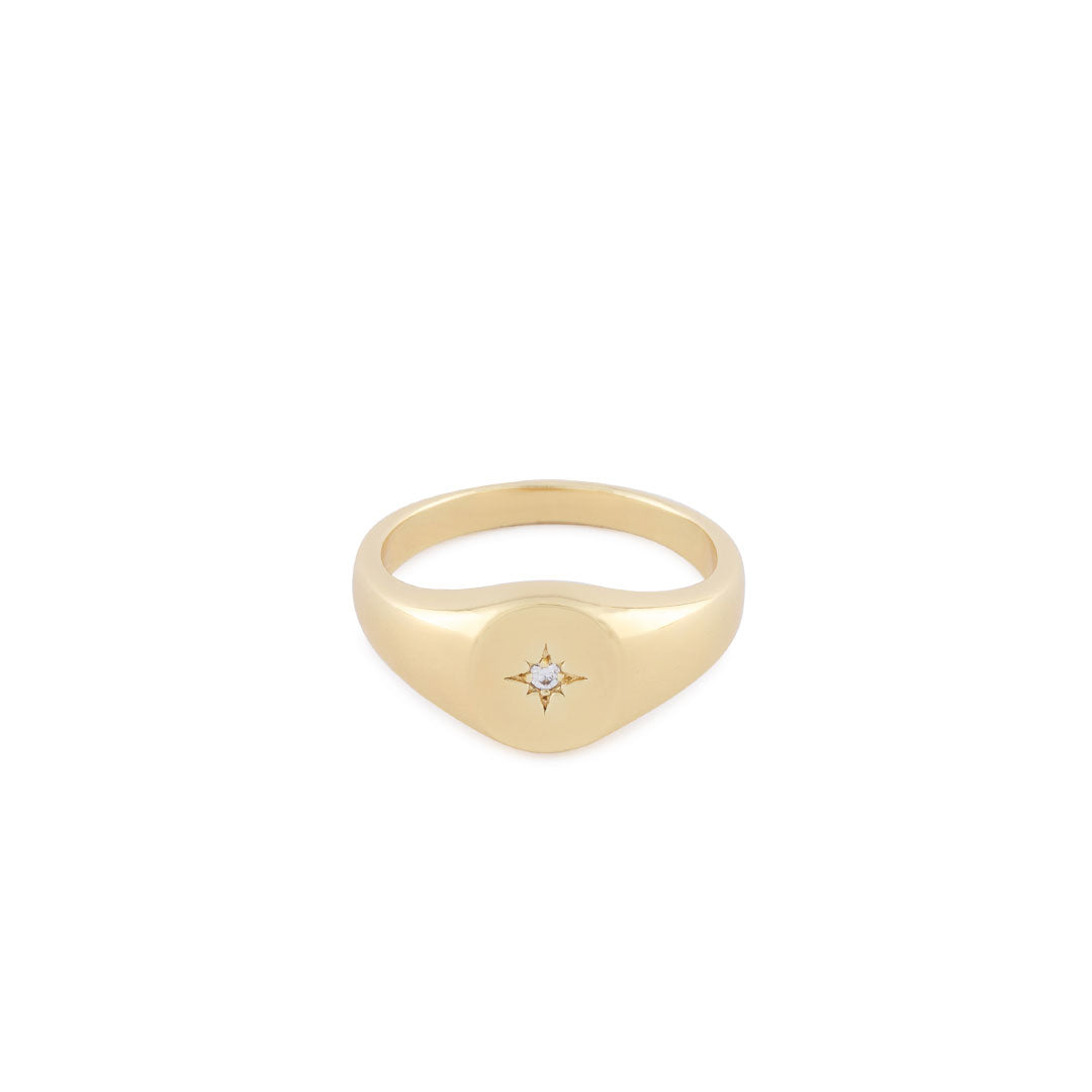 Gold Royal Envy Signet Ring | Gold Plated Silver | Serge DeNimes ...