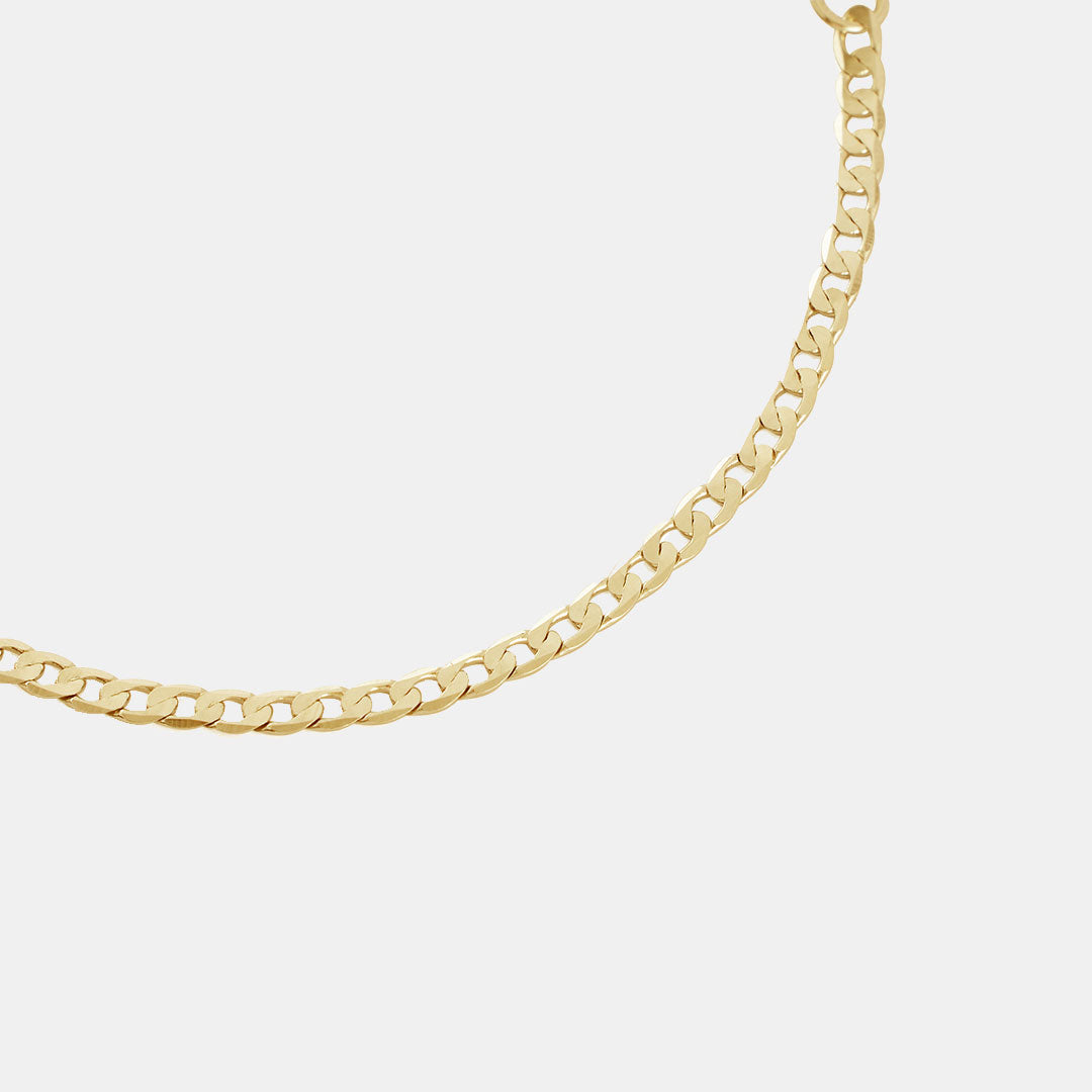 Gold Flat Cuban Chain Bracelet – SergeDeNimes US
