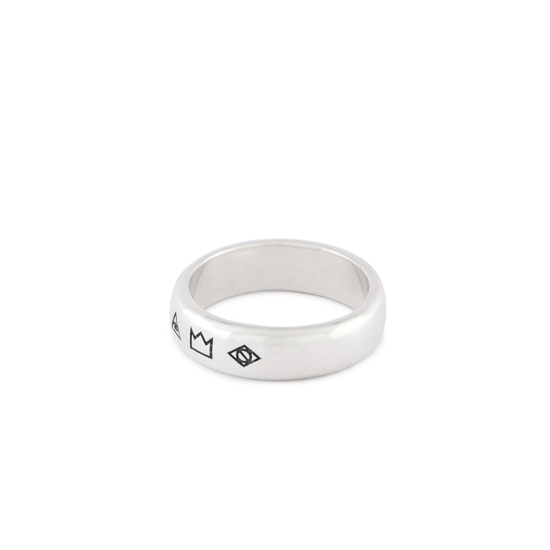 Silver 4 Symbols Ring – SergeDeNimes US