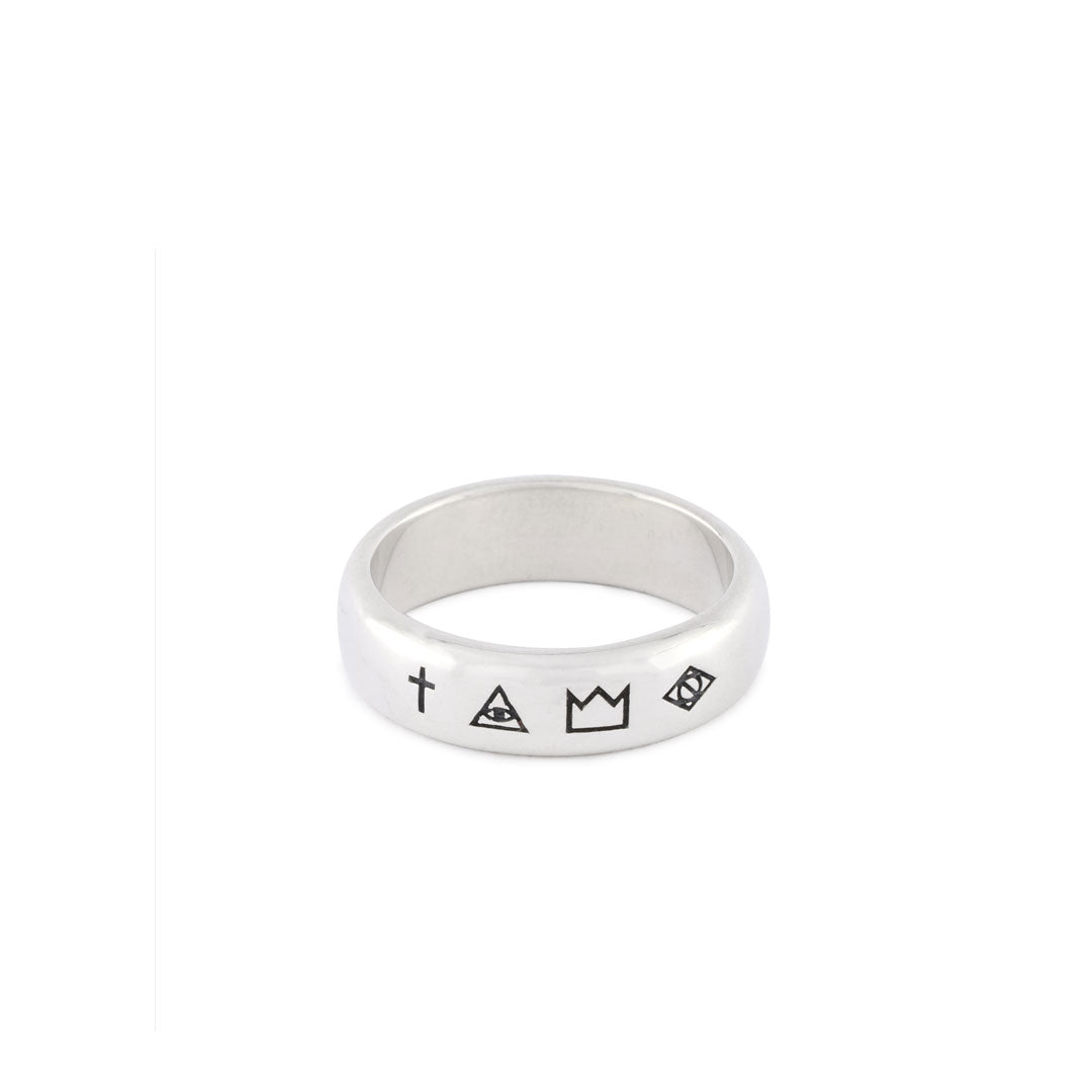 Silver 4 Symbols Ring | Men’s 925 Sterling Silver | Serge DeNimes ...