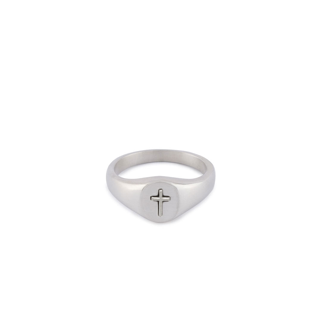 Silver Cross Signet Ring – SergeDeNimes US