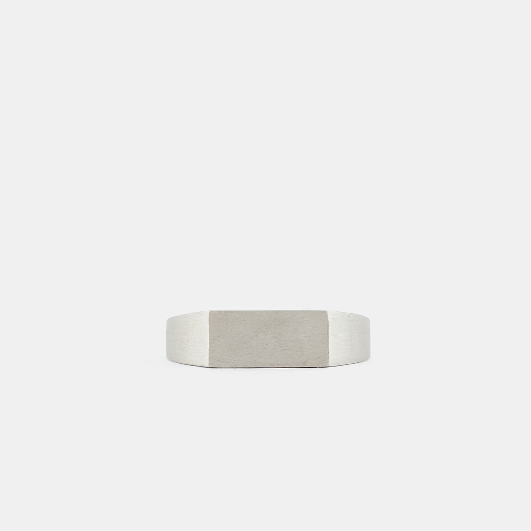 Silver Brushed Rectangle Ring – SergeDeNimes US