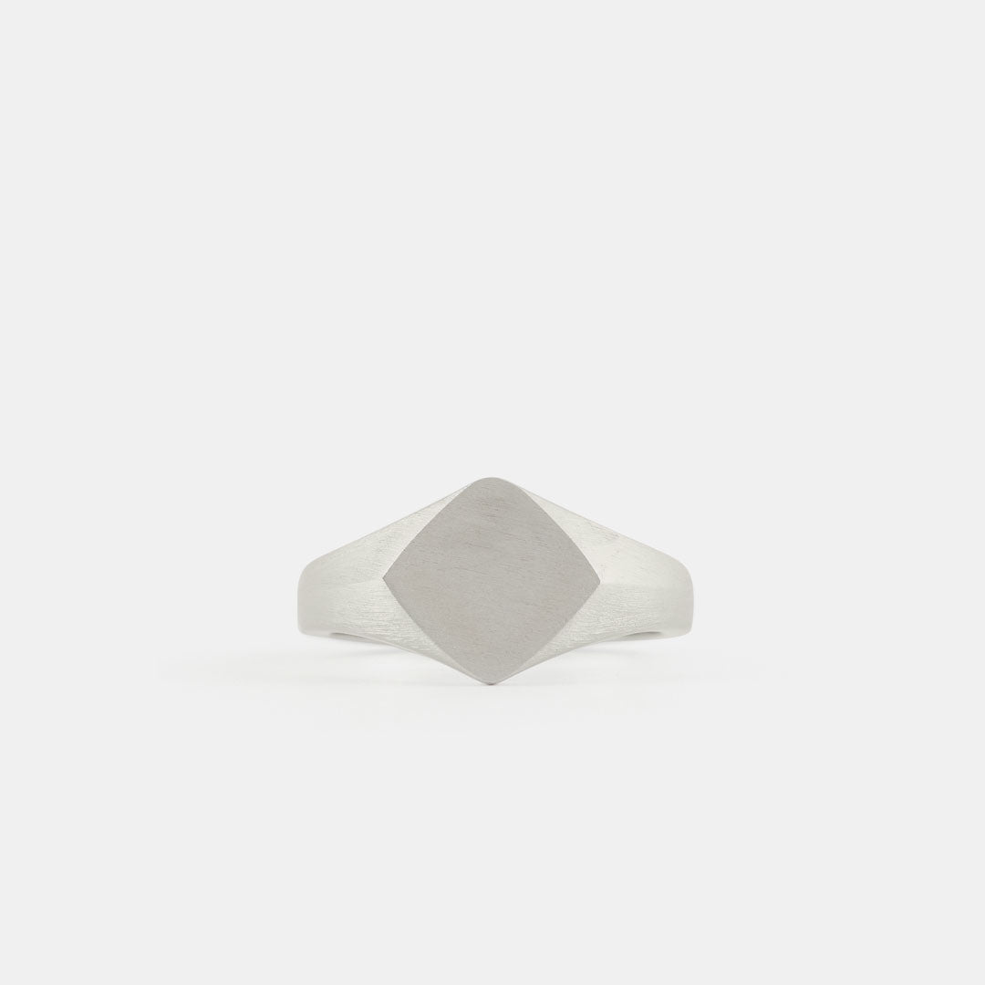 Silver Brushed Rhombus Ring – SergeDeNimes US