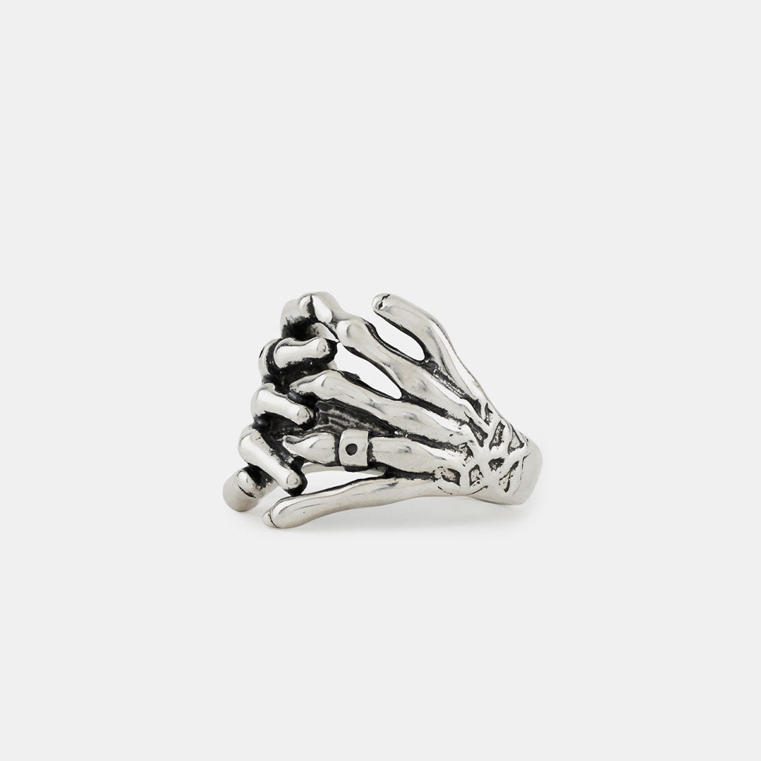 Silver Skeleton Hands Ring – SergeDeNimes US