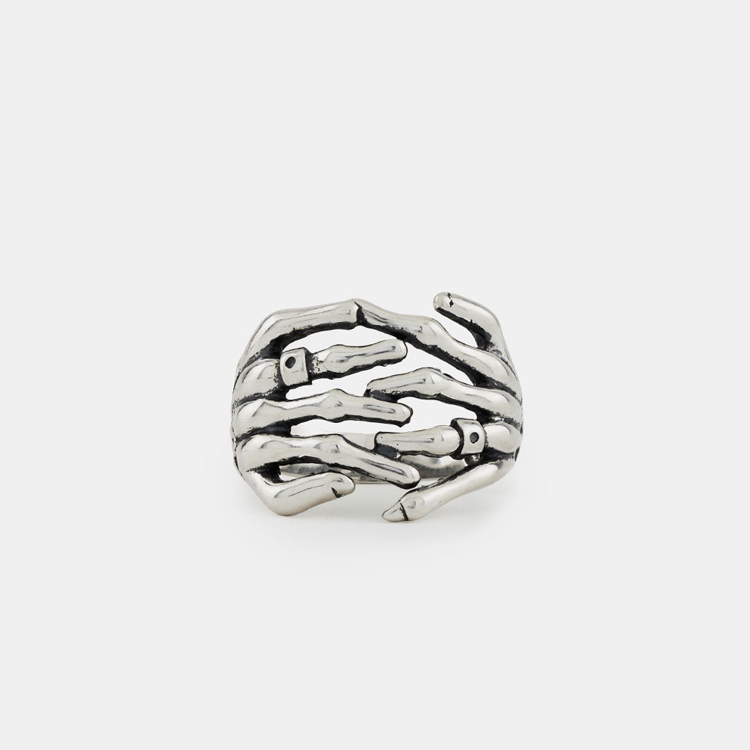 Silver Skeleton Hands Ring – SergeDeNimes US