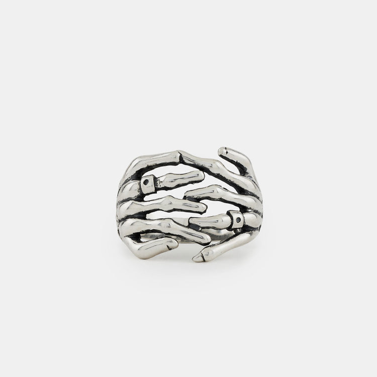 Silver Skeleton Hands Ring – SergeDeNimes US
